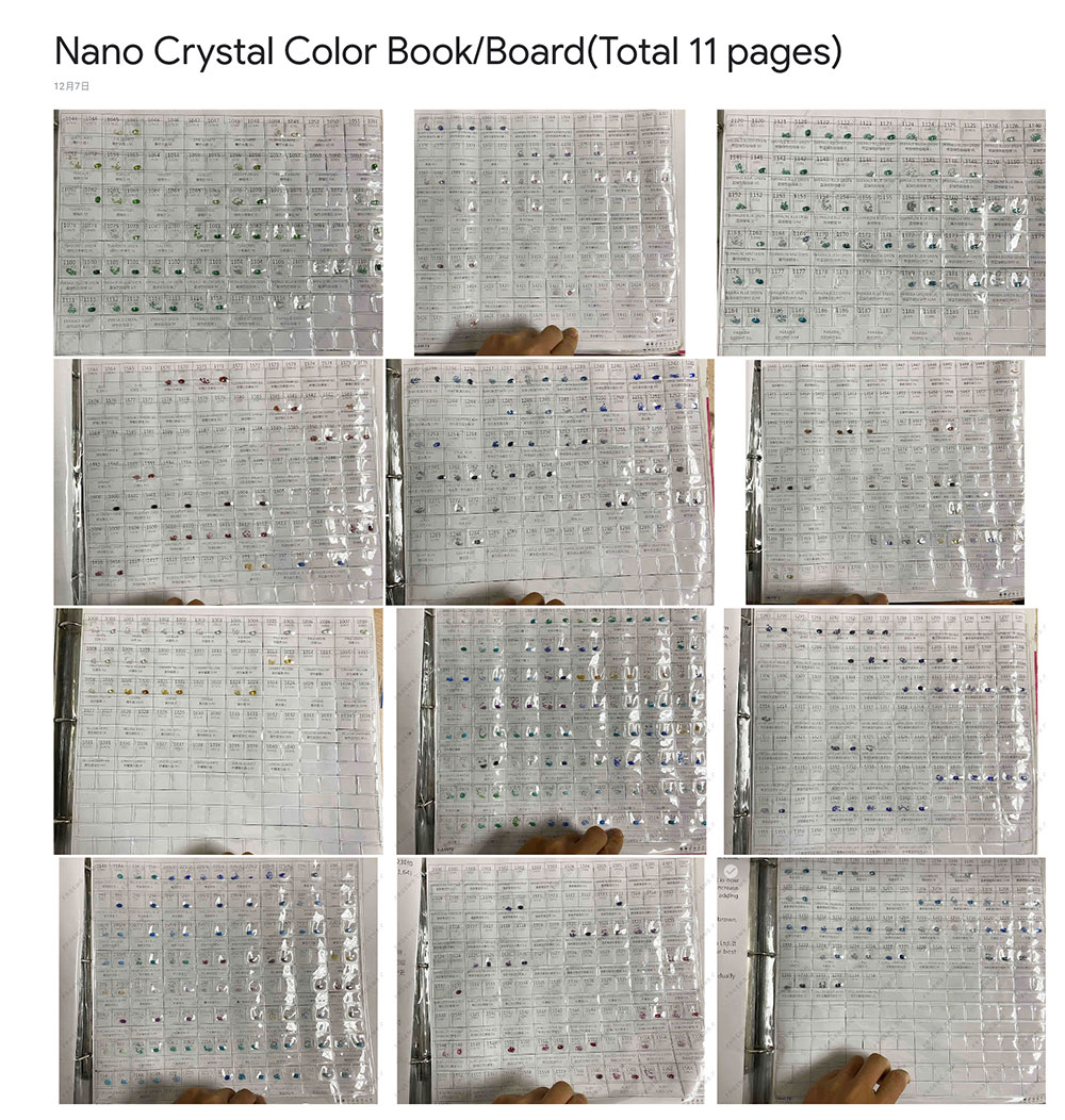 NANO CRYSTAL STONES COLOR CHART