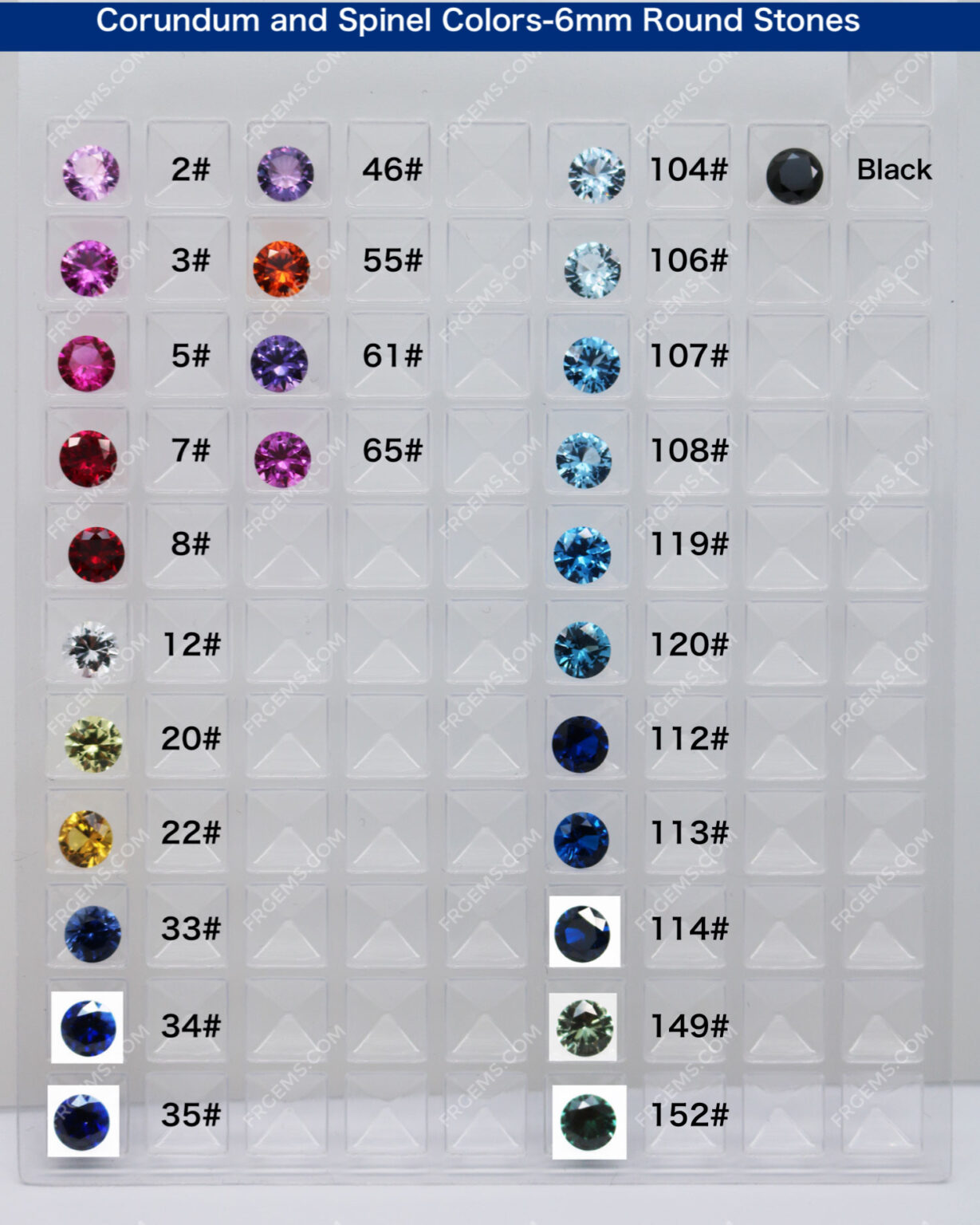 CORUNDUM COLOR CHART