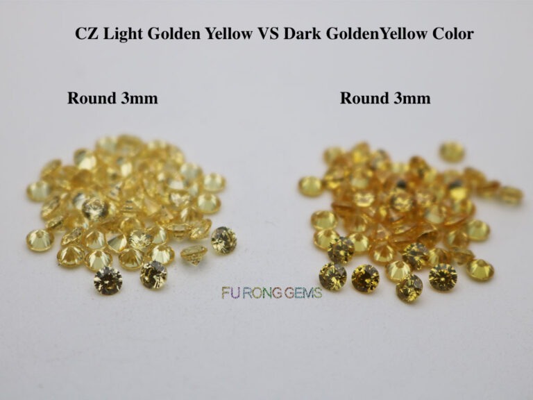Cubic zirconia Golden Yellow Color CZ Gemstones China wholesale and ...