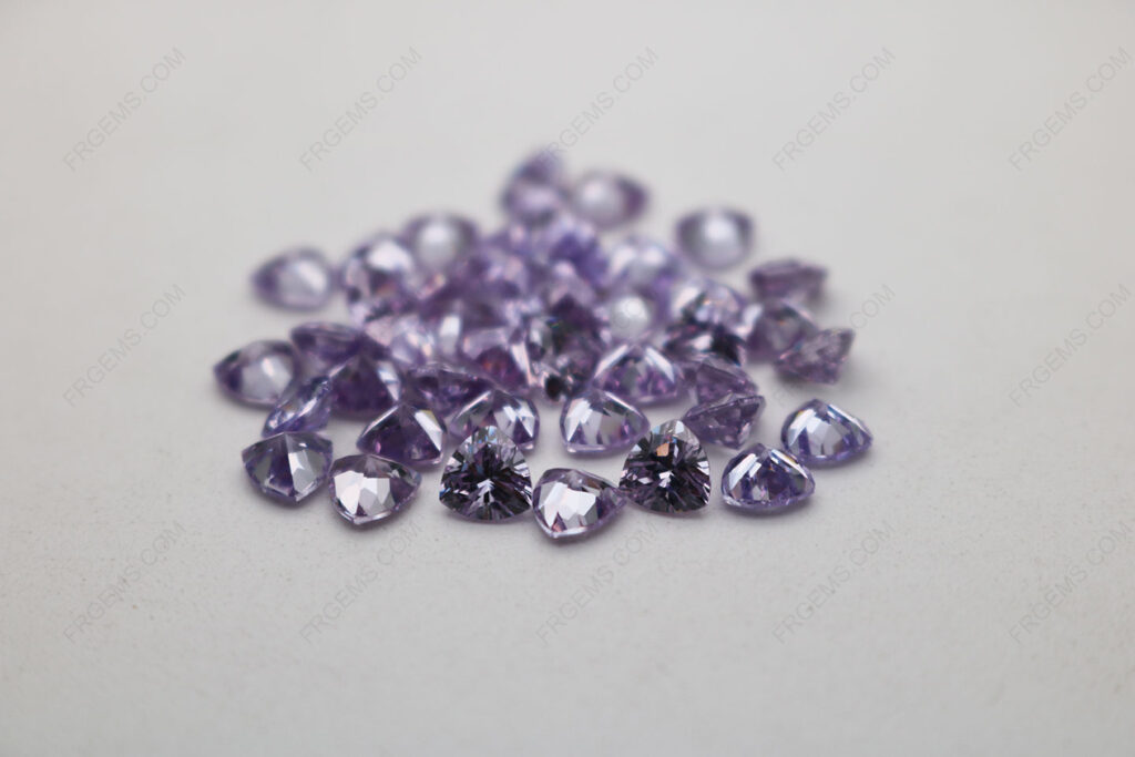 Cubic Zirconia Lavender Trillion Shape Diamond faceted cut 5x5mm stones ...