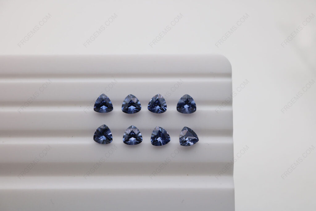 Cubic Zirconia Tanzanite Trillion Shape Diamond faceted cut 5x5mm ...