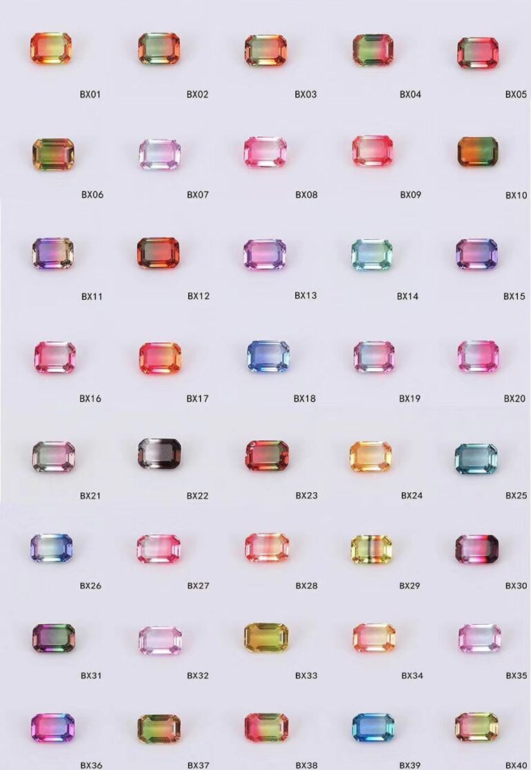 Synthetic Watermelon Tourmaline Glass BiColor Gemstones Wholesale from ...