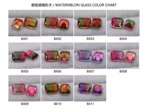 Synthetic Watermelon Tourmaline Glass BiColor Gemstones Wholesale from ...