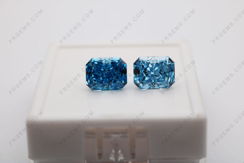Loose Cubic Zirconia Fancy Blue Dark and light Color Octagon Shaped ...