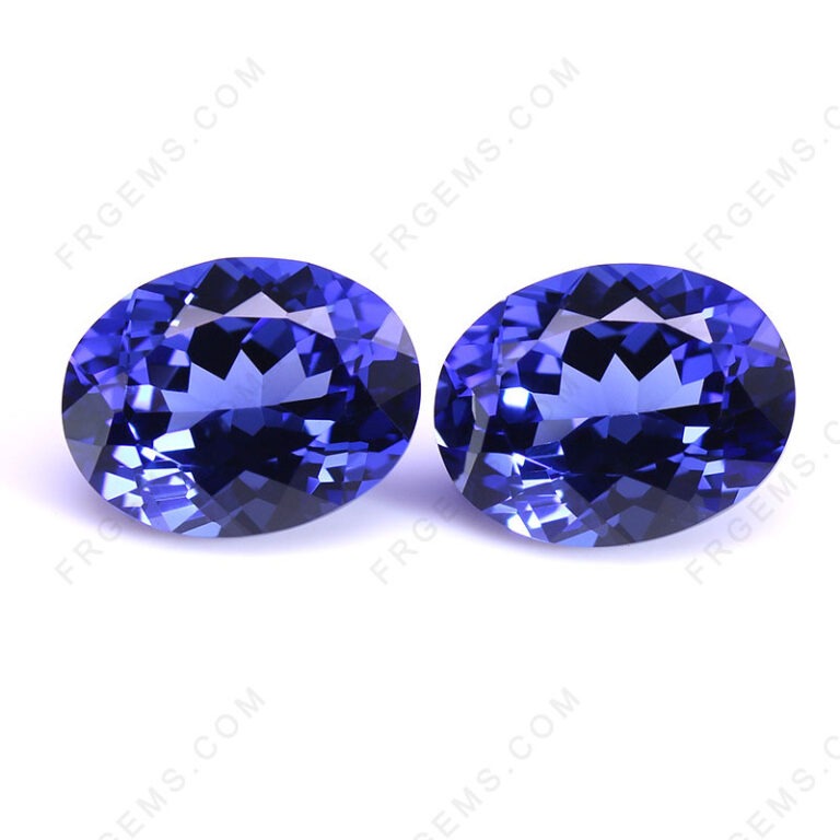 Lab Grown Royal Blue Sapphire Color Oval Shaped Faceted cut Gemstone ...
