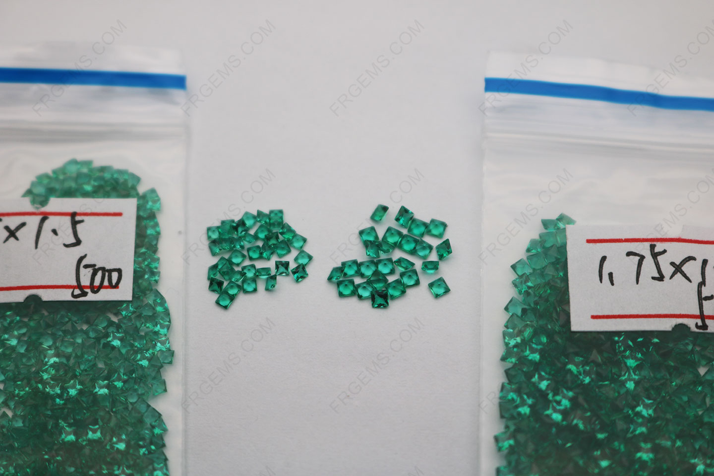 Lab Grown Emerald Zambia Green color Square Princess Cut 1.5x1.5mm ...